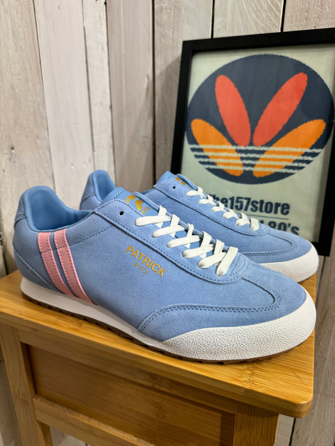 Patrick Rio Suede Trainers - Sky Blue Pink – The157store Menswear