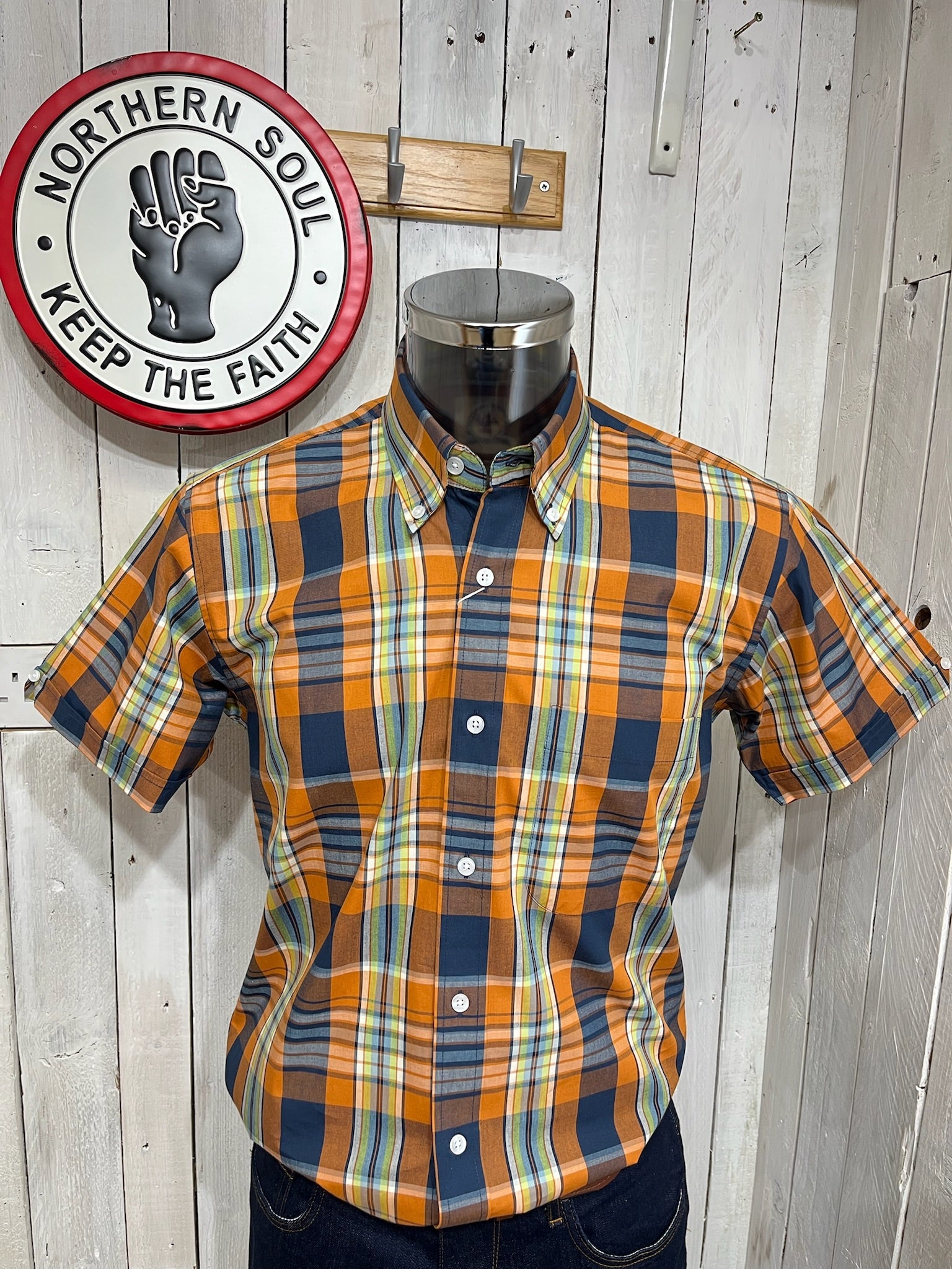 Relco Check Shirt - NEW SS26 - Navy / Orange – The157store Menswear
