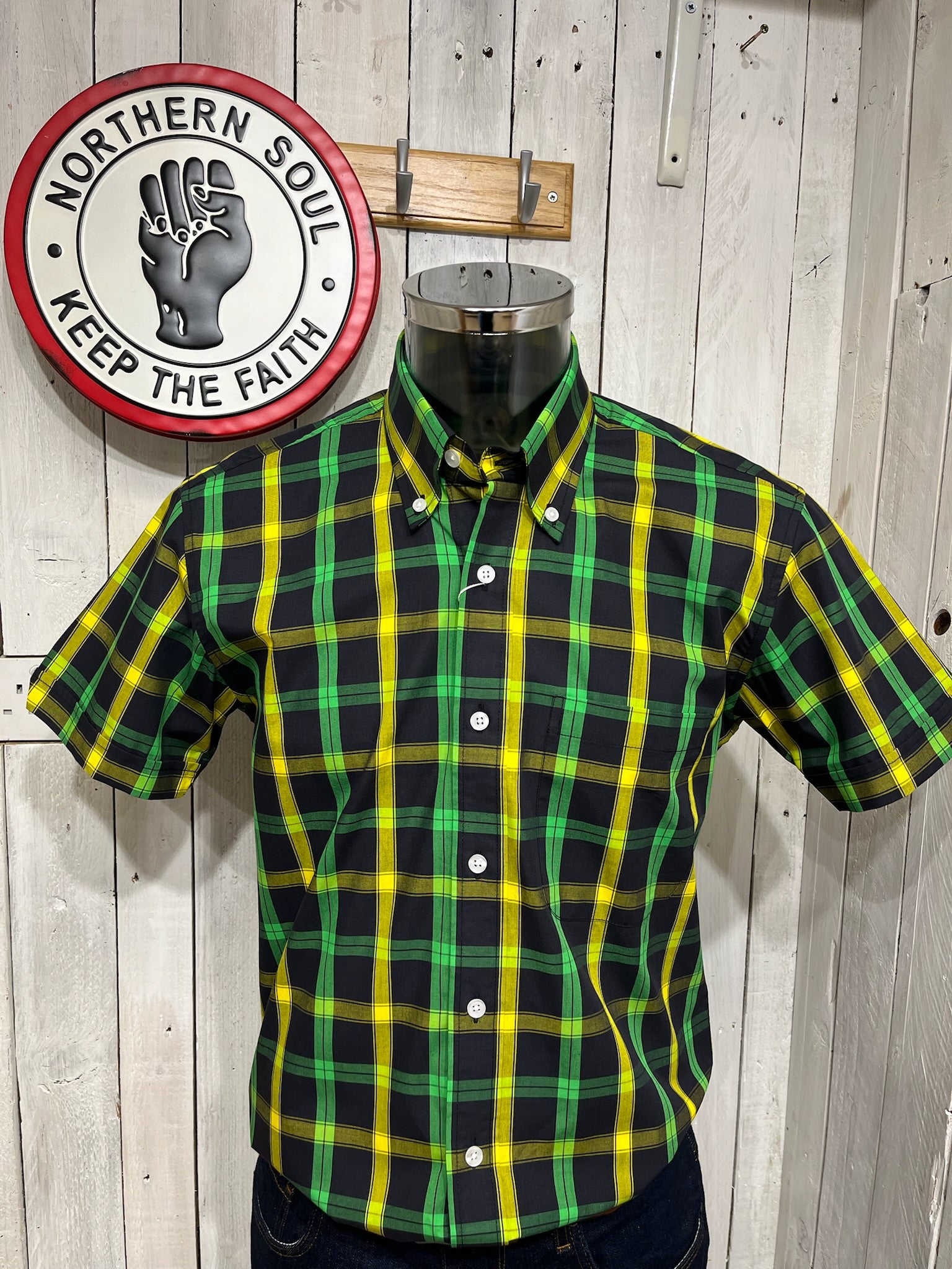 Relco Check Shirt - Black / Yellow - JAMAICA – The157store Menswear