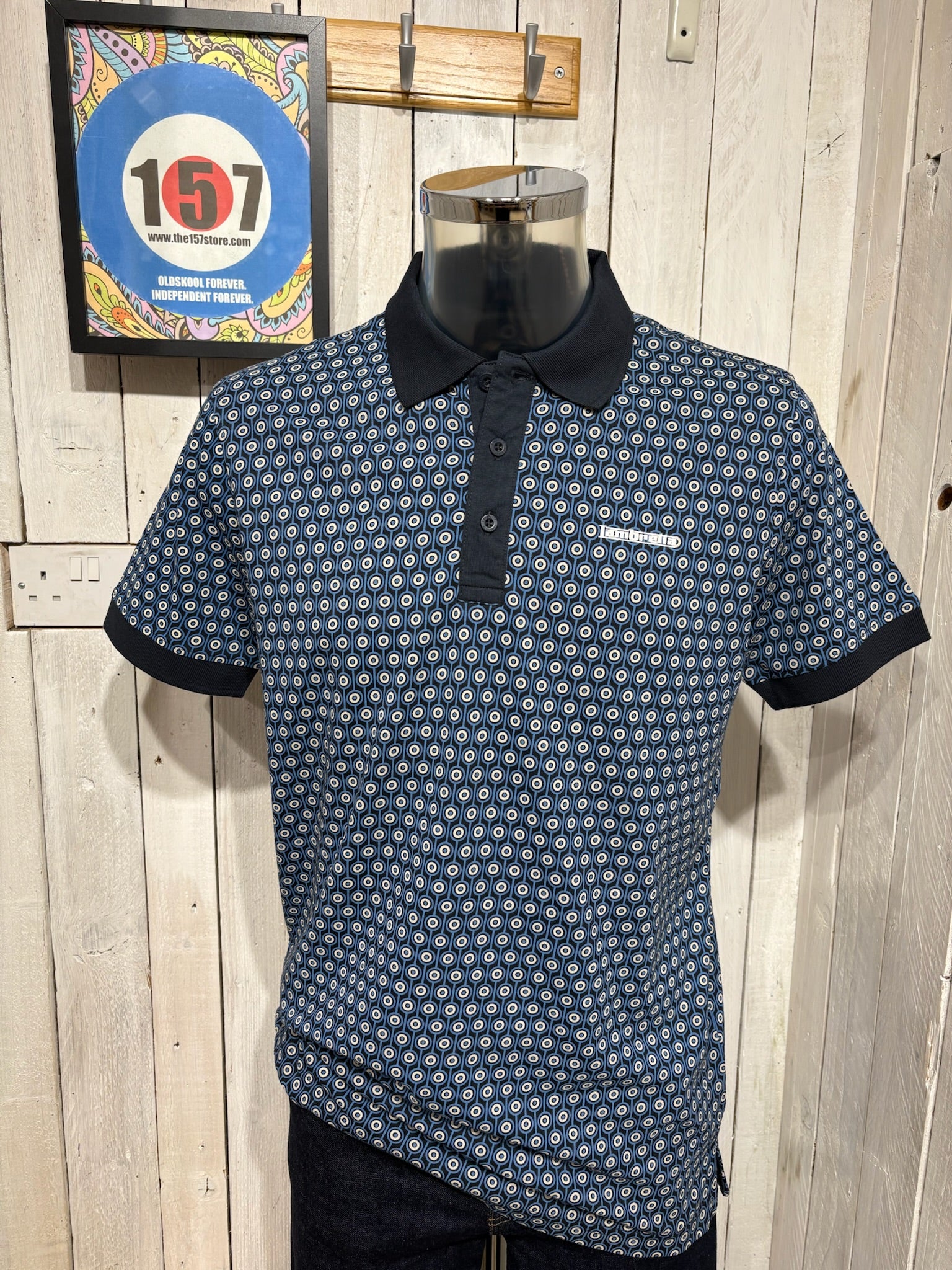 Lambretta Geo Roundel Polo - AW25 Navy / Silver – The157store Menswear