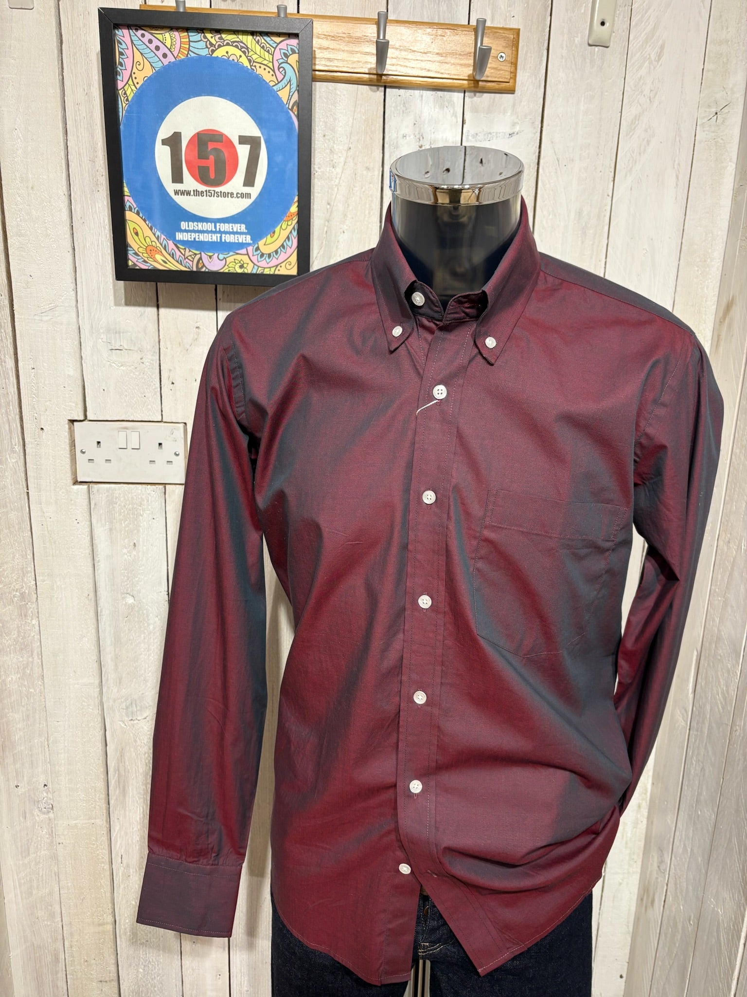 Relco Long Sleeve Tonic Shirt - Burgundy – The157store Menswear