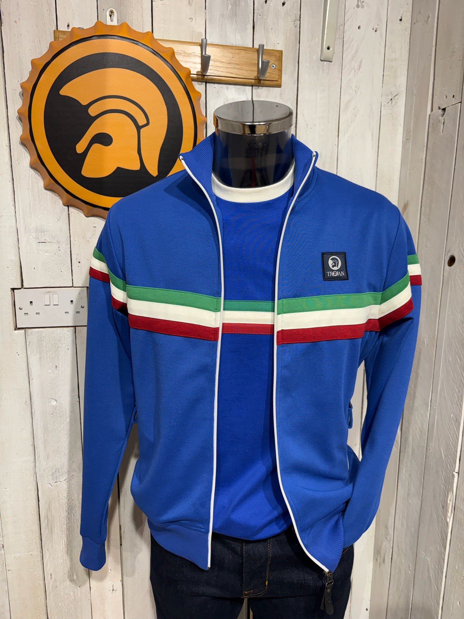Trojan Italia Retro Stripe Track Top - Cobalt – The157store Menswear
