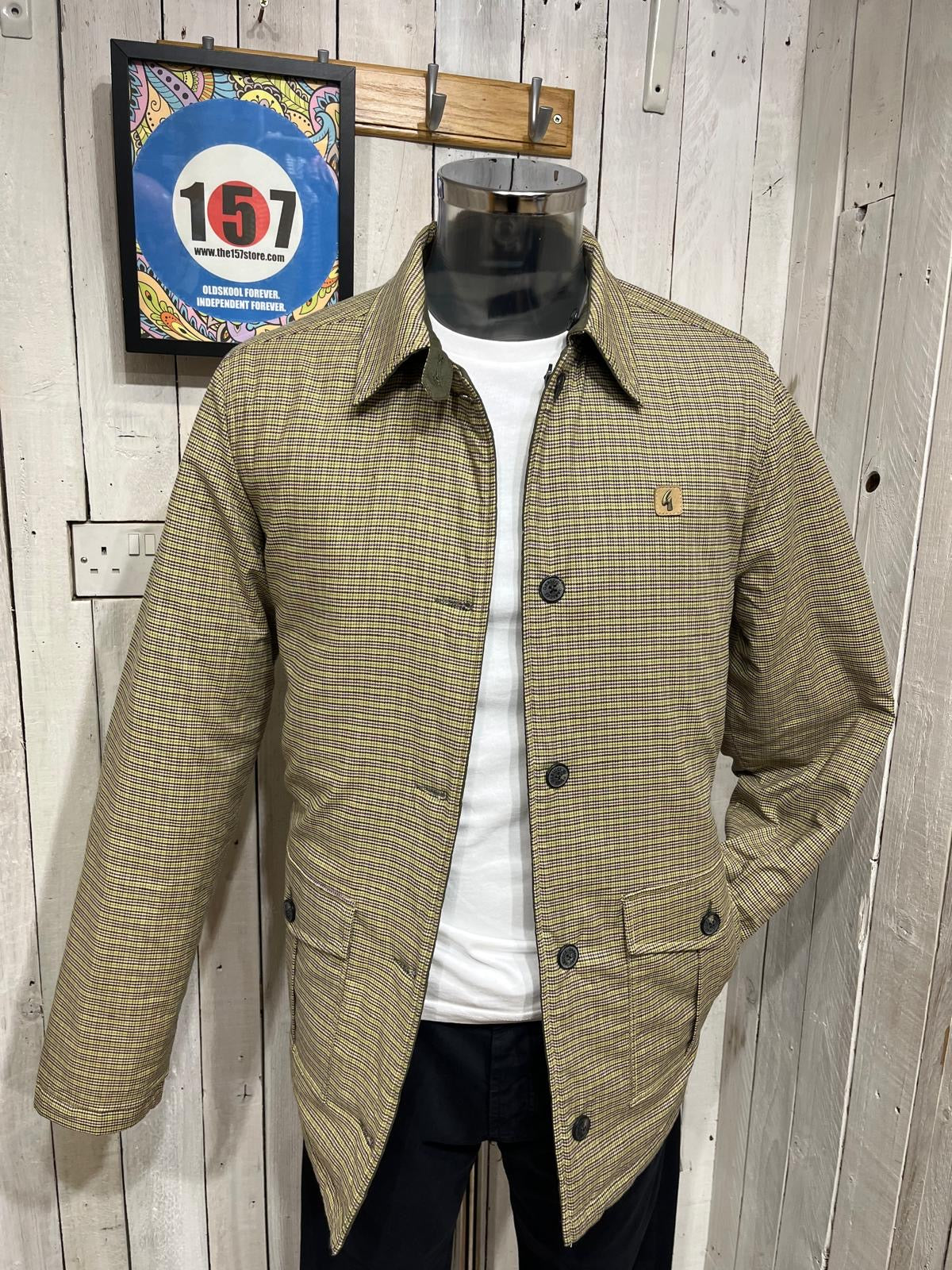 Gabicci Vintage Reversible Houndstooth Jacket - Spruce - THE GENTLEMEN ...